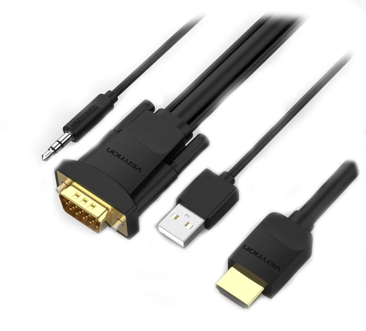 Vention HDMI to VGA Cable with Audio Output and USB Power Supply 1.5M ...